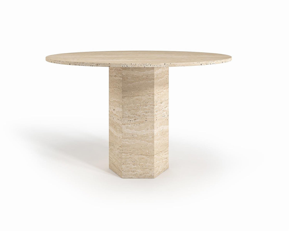 Round travertine table (Yuna) – Halens Design